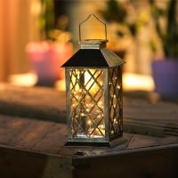 China Garden LED Solar Powered Outdoor Lanterns Copper Wire String Waterproof Outdoor Pendant Light for sale