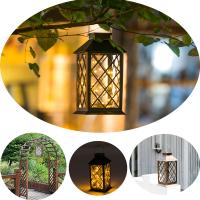 China Garden LED Solar Powered Outdoor Lanterns Copper Wire String Waterproof Outdoor Pendant Light for sale