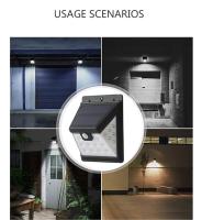 China Smart Motion Sensor Solar Powered LED Wall Light 22 LED ABS 3.7V for sale