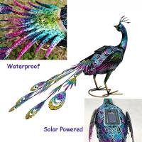 China Outdoor Solar Metal Peacock Statue solar powered craft lights Backyard Party Wedding Decor for sale
