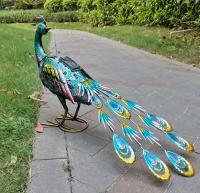 China Outdoor Solar Metal Peacock Statue solar powered craft lights Backyard Party Wedding Decor for sale