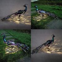 China Outdoor Solar Metal Peacock Statue solar powered craft lights Backyard Party Wedding Decor for sale