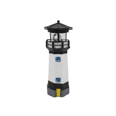China Folk Art Solar Gift Light With Rotating Beam Lighthouse 500g Home Solar Garden Lights Decorative for sale