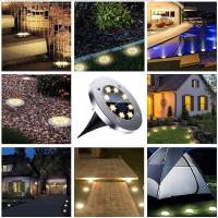 China Waterproof Solar Powered Ground Light Garden Pathway 8 LED Solar Powered Deck Lights for sale