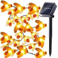 China Solar Powered Honey Bee Fairy String Lights 20 LEDs For Outdoor Garden for sale