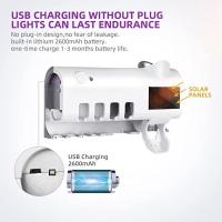 China Bathroom Solar Energy UV Toothbrush Holder Toothpaste Dispenser Multi Function for sale