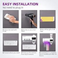 China Bathroom Solar Energy UV Toothbrush Holder Toothpaste Dispenser Multi Function for sale