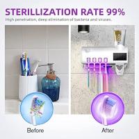 China Bathroom Solar Energy UV Toothbrush Holder Toothpaste Dispenser Multi Function for sale