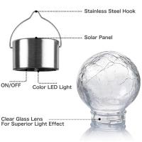 China IP65 Solar Crackle Light Waterproof Decoration Glass Ball Chandelier for sale