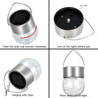 China IP65 Solar Crackle Light Waterproof Decoration Glass Ball Chandelier for sale