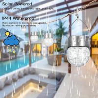 China IP65 Solar Crackle Light Waterproof Decoration Glass Ball Chandelier for sale