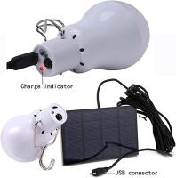 China Portable Solar Emergency Bulb USB Rechargeable 3W 4000 Luminous Cool White Color for sale
