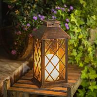 China Hanging Lantern 3500K Solar LED Garden Lights With Candle Flicker for sale