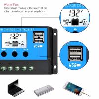 China LCD Display Solar Controller Regulator 12V / 24V 60A 50A 40A 30A 20A 10A PWM USB 5V for sale