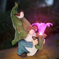China Garden Statue Solar Light Crafts Luminous Decorative Gift Panel for sale