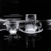 China 36 Set of 90ml Glass Tea Cups & Saucers with 65ml Cawa Cups for Serving Small Portions of Beverages in Food Service Industry and Hospitality Venues for sale