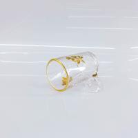 China Golden Rim Glass Cups with 90ml Glass Featuring  6Pcs Cups  Perfect for Serving Small Portions of Beverages in Food Service Industry and Hospitality Venues for sale