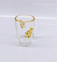 China Golden Rim Glass Cups with 90ml Glass Featuring  6Pcs Cups  Perfect for Serving Small Portions of Beverages in Food Service Industry and Hospitality Venues for sale