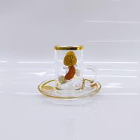 China 12 PCS Glass Cup Sets Included 6 Decorative Glass Cups and 6 Saucers  Ideal Glassware for Hotels Restaurants and Catering Services for sale