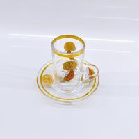 China 12 PCS Glass Cup Sets Included 6 Decorative Glass Cups and 6 Saucers  Ideal Glassware for Hotels Restaurants and Catering Services for sale