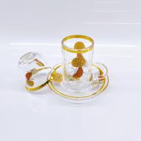 China 36PCS Luxury Glass Tea Cup Set  Packageincludes 12Glass Cups& 12Saucers& 12Cawa Cups Perfect Glassware for Serving Hot and Cold Drinks in Restaurants for sale