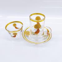 China 36PCS Luxury Glass Tea Cup Set  Packageincludes 12Glass Cups& 12Saucers& 12Cawa Cups Perfect Glassware for Serving Hot and Cold Drinks in Restaurants for sale