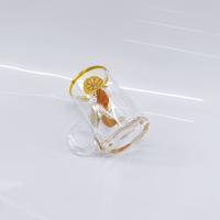 China 6pcs Set Transparent 90ml Glass Cup Lead free Crystal Tea Cups With Gold Rim for sale