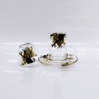 China Elegant Black & Gold Luxury  36PCS Glass Cup Set – 12 Tea Cups, 12 Cawa Coffee Cups & 12 Saucers, Premium Drinkware for Upscale Restaurants & Gifting for sale
