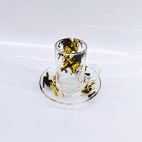 China 12-Piece Premium Glass Cup Set – Decorative Gold-Black Design, Ideal for Hotel, Restaurant & Catering Industry Use for sale
