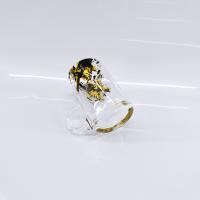 China Set of 6 | 90ml Premium Clear Glass Tea Mugs with Gold & Black Abstract Pattern for sale