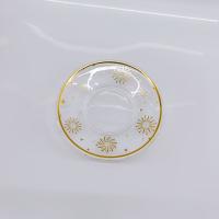 China 12-Piece Premium Glass Cup & Saucer Set with Decorative Gold Firework & Star Design – Ideal for Tea Service & Gifting for sale