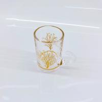 China Set of 6  90ml Capacity, 75mm Height Lead-Free Crystal Glass Cups | Golden Tree Decorated Drinking Glasses – Perfect for Tea and Coffee Service for sale