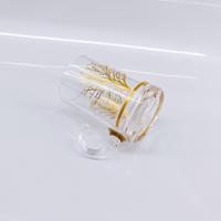 China Set of 6  90ml Capacity, 75mm Height Lead-Free Crystal Glass Cups | Golden Tree Decorated Drinking Glasses – Perfect for Tea and Coffee Service for sale