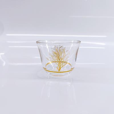 China 6 PCS 65ml Lead-Free Crystal Cawa Cup Set with Exquisite Golden Tree Decal Ideal For  Coffee Service for sale