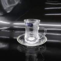 China Crystal Glass Tea cup and Saucer for Tealover, 83ml Cup For Drinking Glasses for Latte for sale
