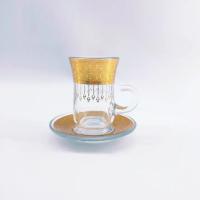 China Home / Gifting Gold Turkish Style Tea Cup & Saucer Set 12 Piece 125ml for sale