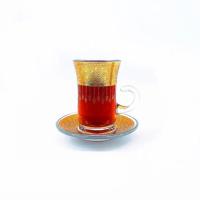 China Home / Gifting Gold Turkish Style Tea Cup & Saucer Set 12 Piece 125ml for sale