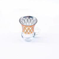 China 12Pcs (6 Cups, 6 Saucers)  Custom Arabic Tea Cups From Turkey Elegant touch with gold decoration  90ml Premium Glassware for Tea Service & Gatherings for sale