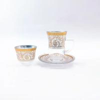 China 12 Piece Arabic Tea Cup Sets 6 Cups And 6 Saucers OEM ODM Luxury Style for sale