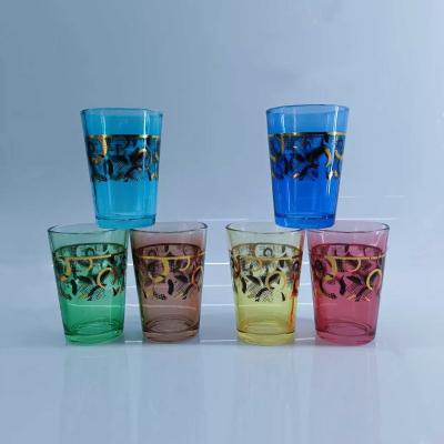 China Authentic Morocco Beer Cup Set 120ml Traditional Clear Glass Tea Cup Arabic / Dallah Set for sale