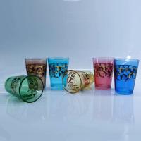 China Authentic Morocco Beer Cup Set 120ml Traditional Clear Glass Tea Cup Arabic / Dallah Set for sale
