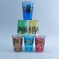 China Authentic Morocco Beer Cup Set 120ml Traditional Clear Glass Tea Cup Arabic / Dallah Set for sale