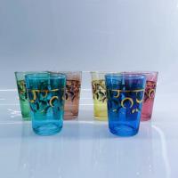 China Authentic Morocco Beer Cup Set 120ml Traditional Clear Glass Tea Cup Arabic / Dallah Set for sale