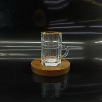 China 12 PCS Glass Cup Sets Included 6 Decorative Glass Cups and 6 Saucers  For Drinking Tea Water Coffee for sale