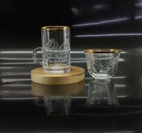China 12pcs Hand Cutting Leaves Decorative Glass Cups for Upscale Restaurants for sale