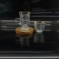 China 18PCS Sets Arabic  Style with 6Tea Cups ,6 Cawa Cups& 6 Wood Saucers  For Drinking In Restaurant And Home Kitchen for sale