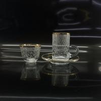 China Drinking Glass Cup And Saucers , 18pcs Transparent Glass Cup Sets for sale
