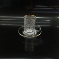 China Drinking Glass Cup And Saucers , 18pcs Transparent Glass Cup Sets for sale