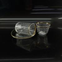 China Drinking Glass Cup And Saucers , 18pcs Transparent Glass Cup Sets for sale