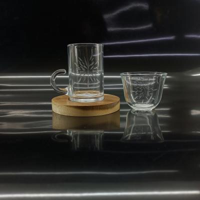 China Lead Free Crystal Glass Collection Hand Painted 18pcs Glass Cup Tea Set for sale